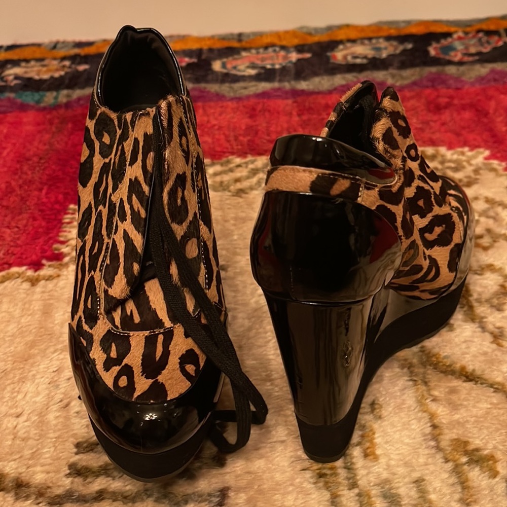 Boutique 9 Leopard Print High Heel Platform Sneakers - Gem